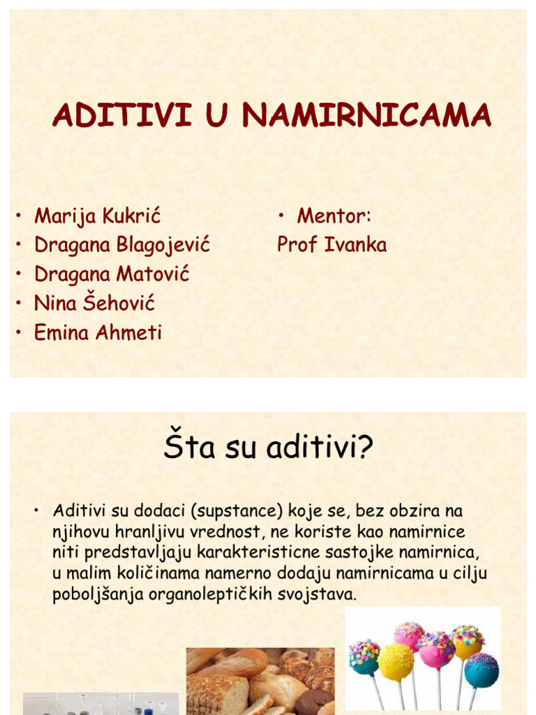 Aditivi U Namirnicama | PDF
