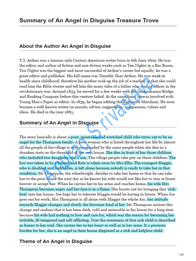 An Angel in Disguise | PDF | Love