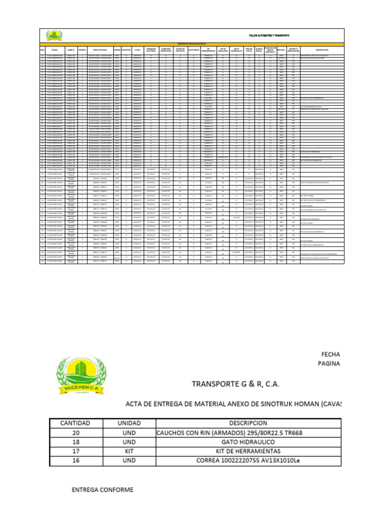 RECEPCION DE VEHICULOS 2DO LOTE | PDF