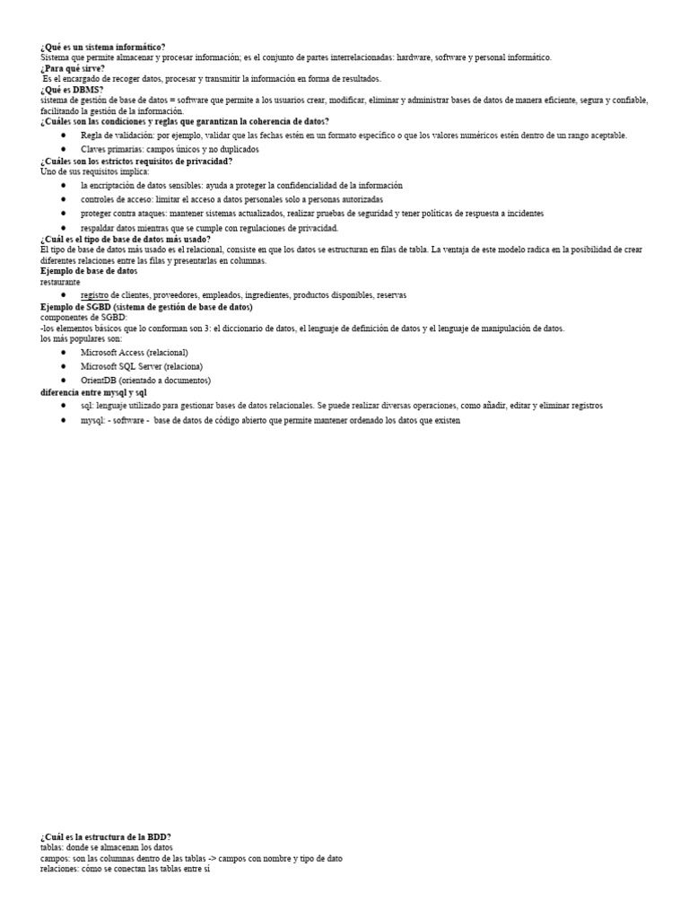 Qué es un sistema informático | PDF | Bases de datos | Mi sql