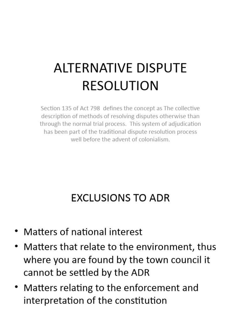 Alternative Dispute Resolution | PDF | Alternative Dispute Resolution ...