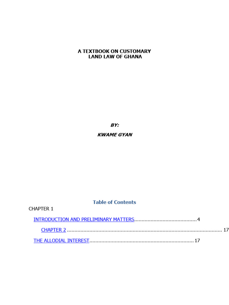 A Textbook on Customary | PDF | Property | Civil Law (Common Law)
