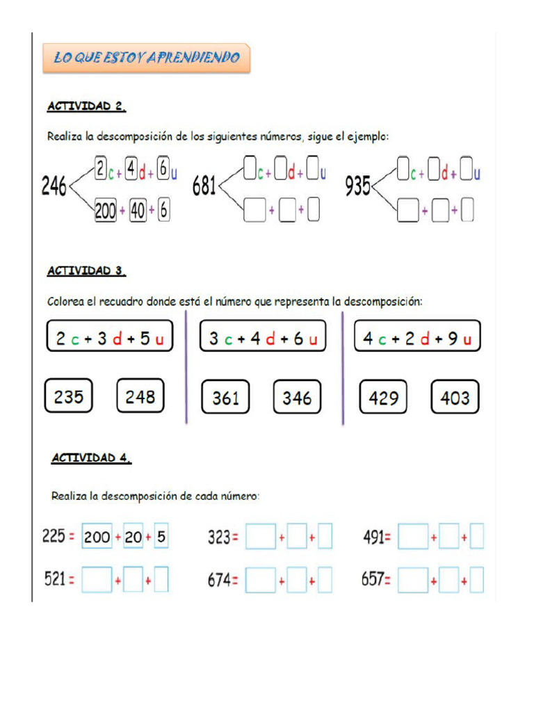 Imprimir Descomposicion de Numeros | PDF