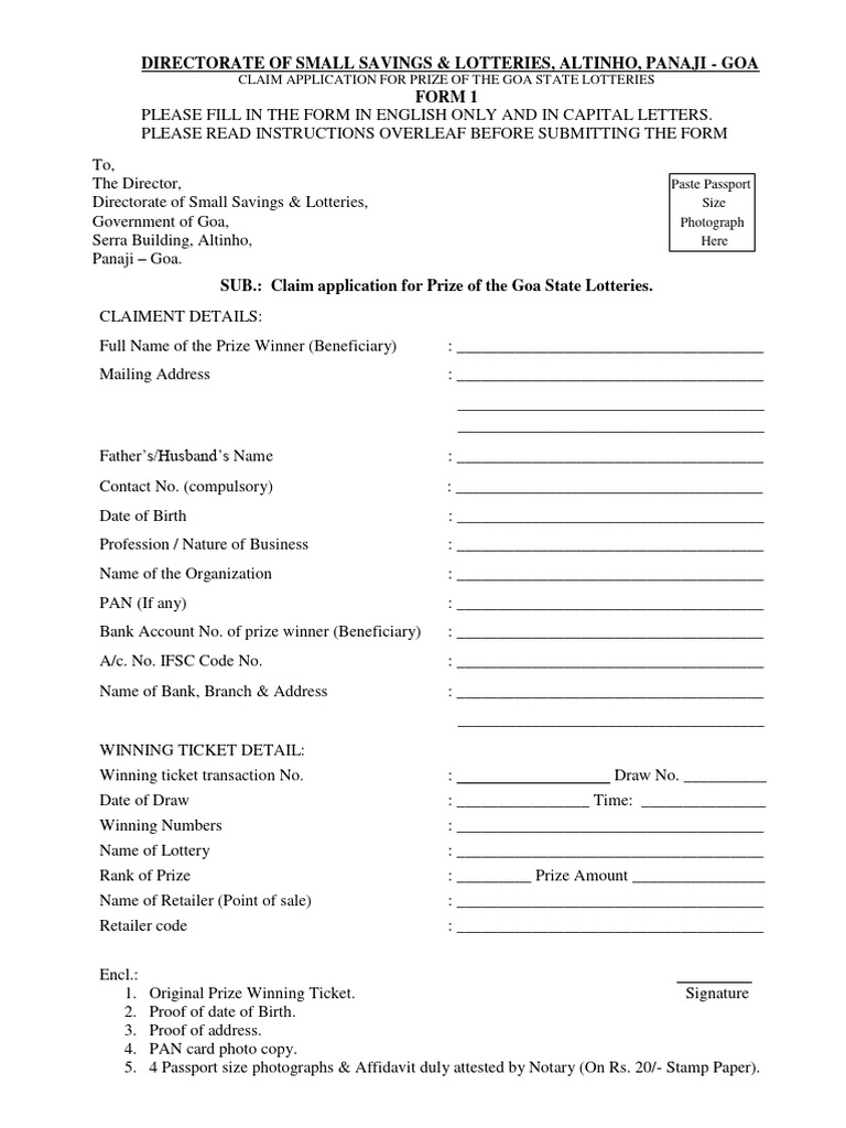 Claim-Form - Rbi | PDF | Lottery | Affidavit