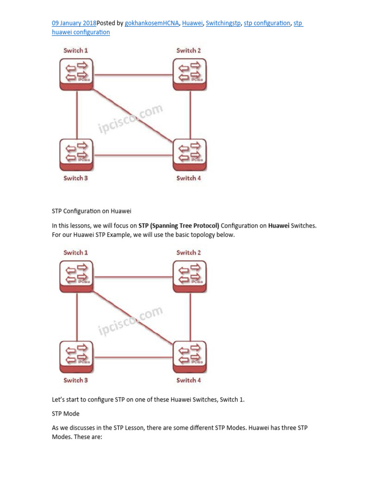 STP Huawei Comandos | PDF | Computer Engineering | Network Architecture