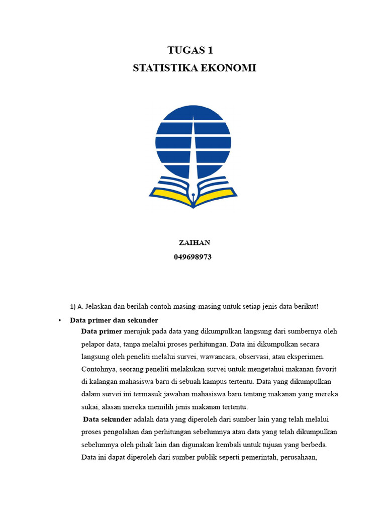 Jenis Data dan Metode Sampling Statistik | PDF