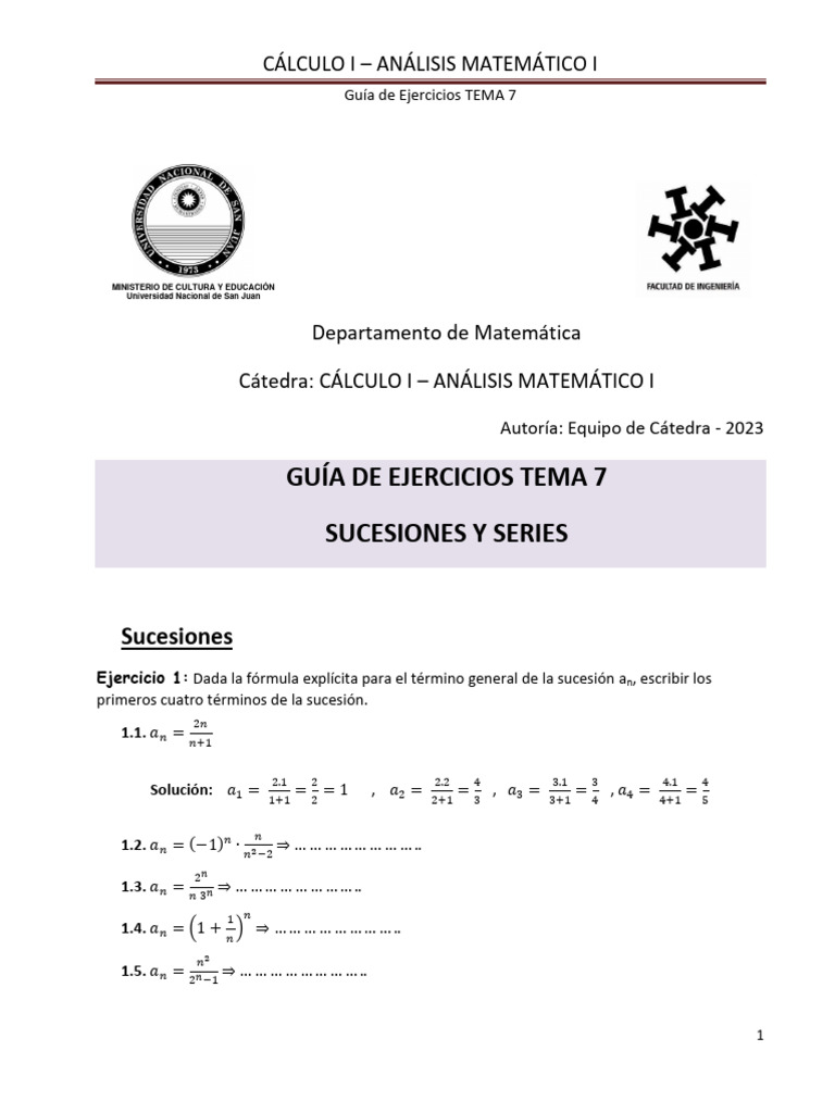 Tema 7 - Ejerc - 2023 | PDF | Integral | Límite (Matemáticas)