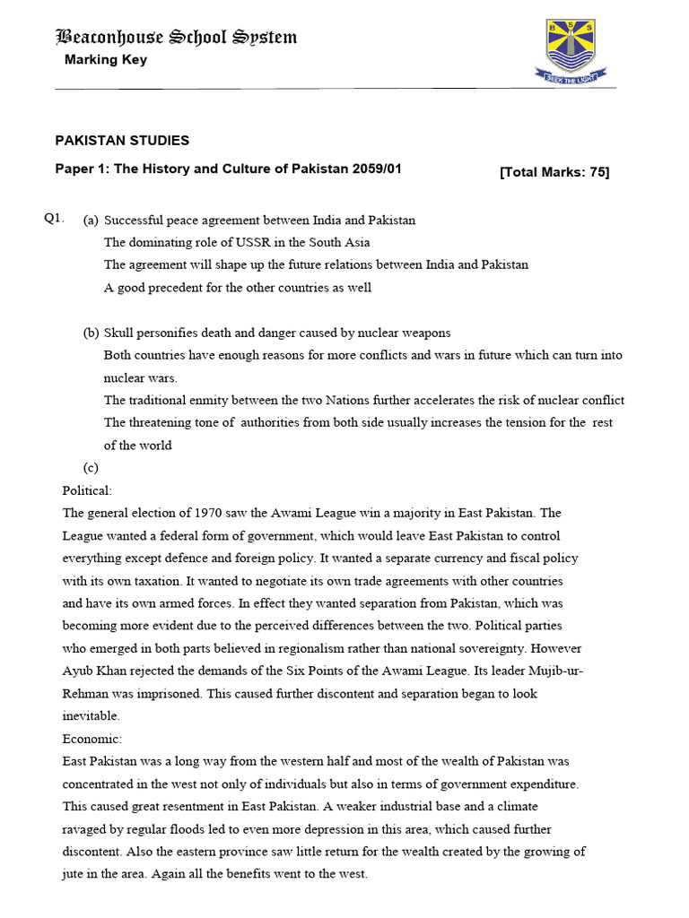 History - Marking Key | PDF | British Raj | Pakistan