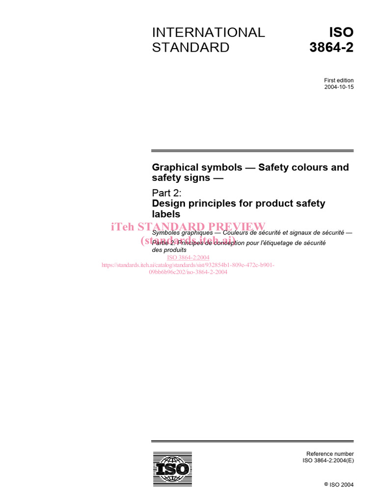 Iso 3864 2 | Download Free PDF | Hazards | International Organization ...