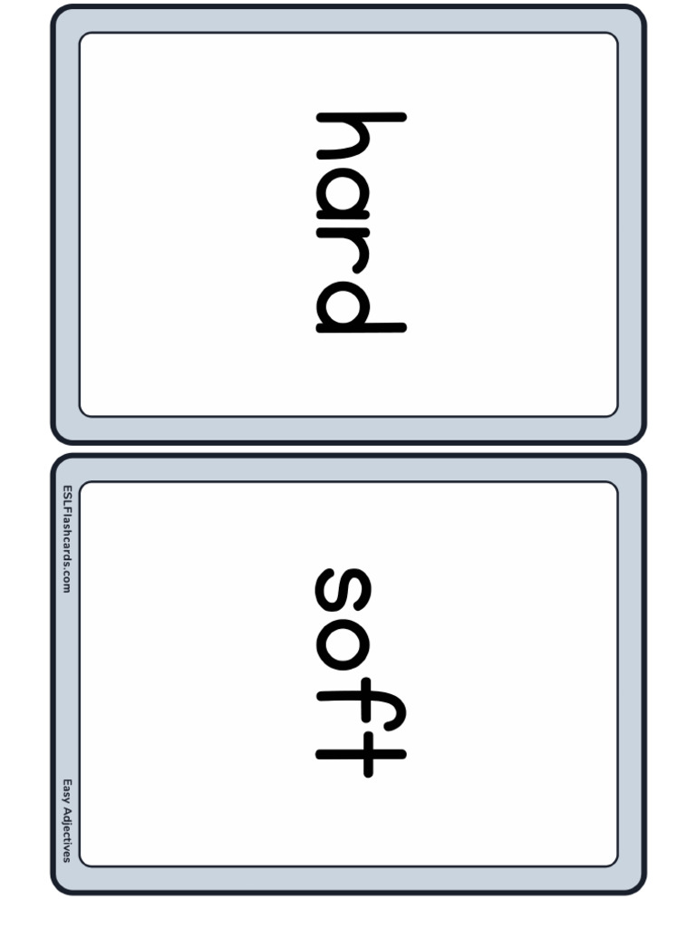Easy Adjectives Medium Word Cards | PDF