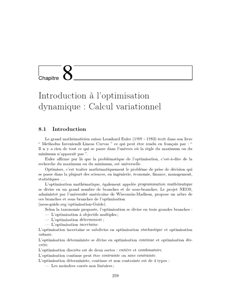 Chap8 Introduction A L Optimisation Dynamique | PDF | Optimisation mathématique | Calcul des ...