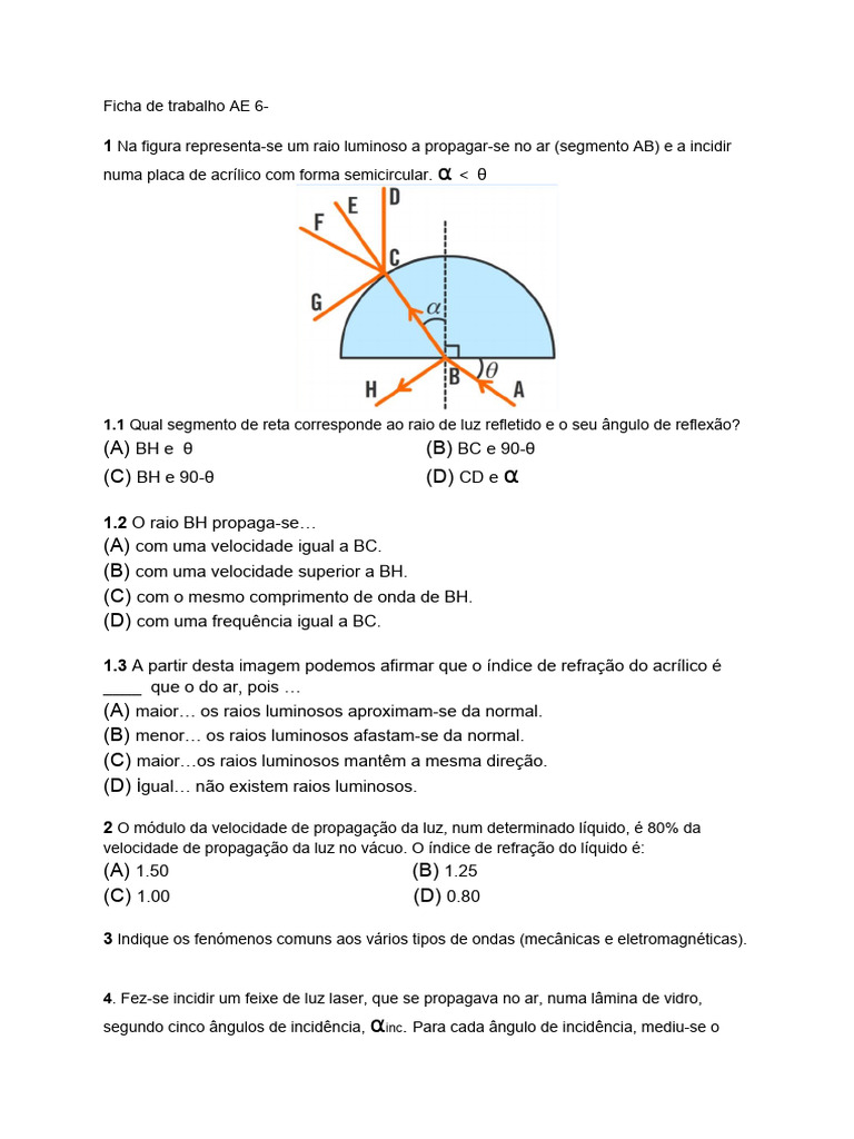 Ficha AE6 | PDF | Métodos e Materiais de Ensino | Ciências e Matemática