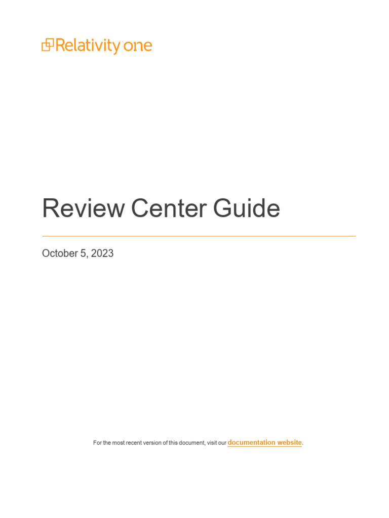 RelativityOne - Review Center Guide | PDF | Proprietary Software ...