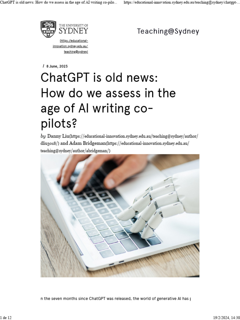 Assessing in the Age of AI Writing | PDF | Artificial Intelligence ...