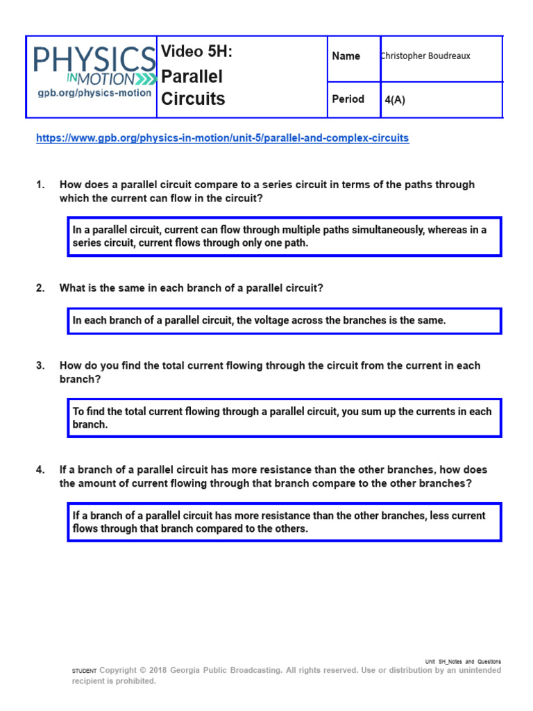 Video 5H NTG - Parallel Circuits | PDF | Series And Parallel Circuits | Electrical Network