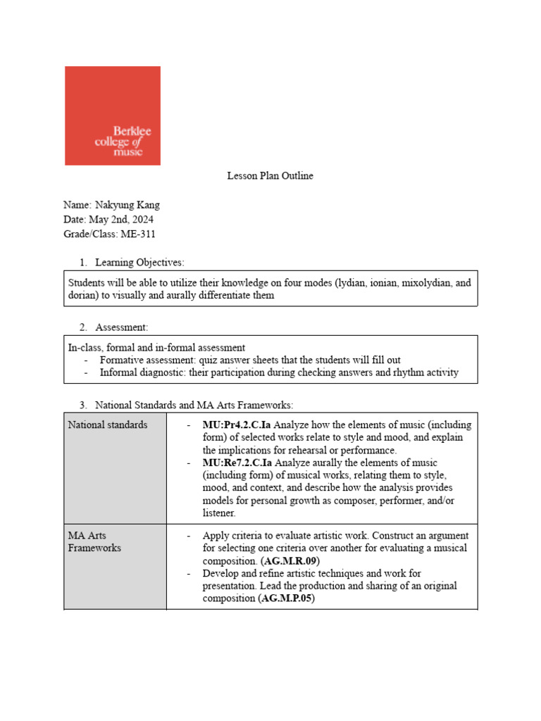 Unit Plan 2 Nakyung Kang Me-311 High School Lesson Plan | Download Free ...