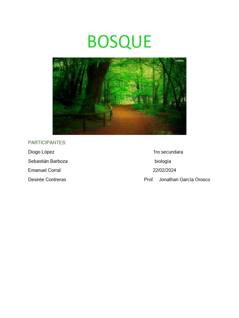 Proyecyo Feria de Ciencias BOSQUE | PDF | Los bosques | Arboles