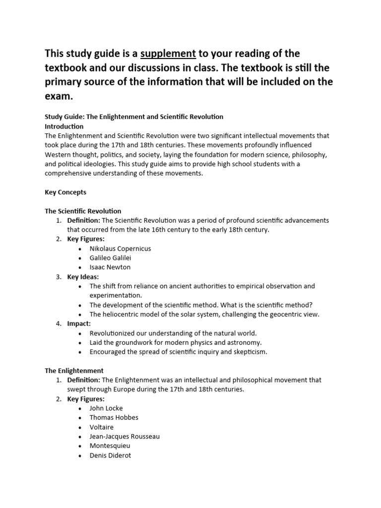 Enlightenment - Scientific Revolution Study Guide | PDF | Age Of ...