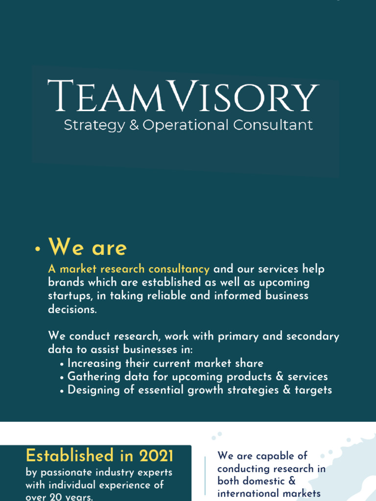 Team Advisory Credentials | PDF | Marketing Research | Marketing