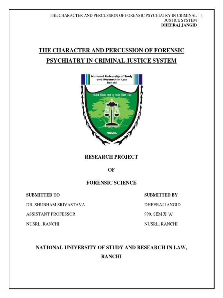 Forensic Science Research Paper | PDF | Psychiatry | Forensic Psychiatry