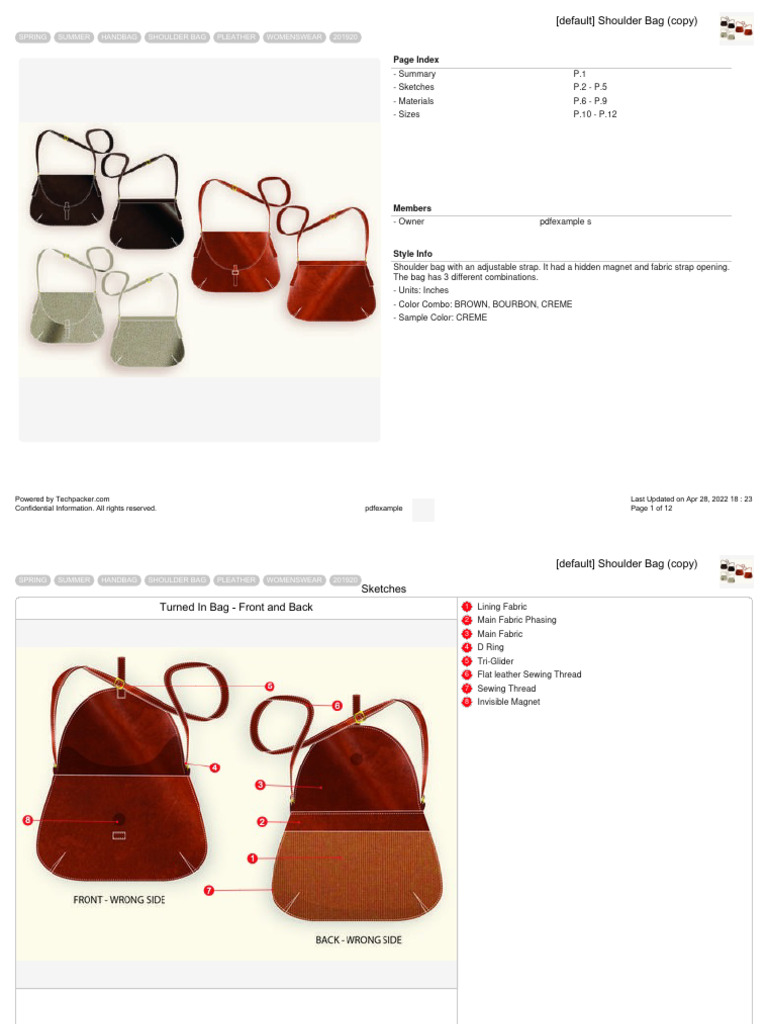 Miko and Anna Bag Tech Pack Overview | PDF | Yarn | Sewing