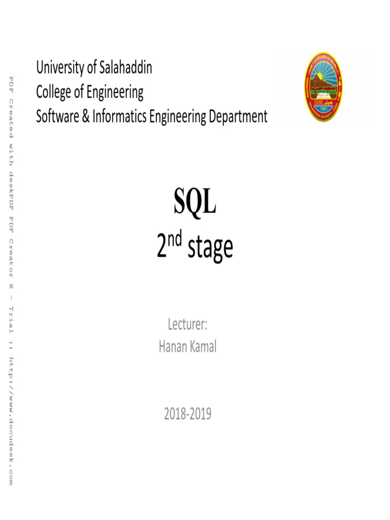 DB Lecture 2 | Download Free PDF | Sql | Computer Data