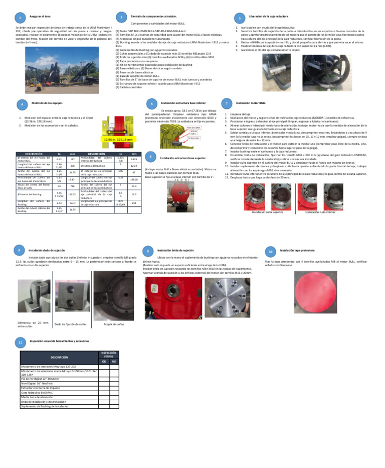 Guía de Instalación de Motor BULL | PDF | Tornillo | Bienes manufacturados