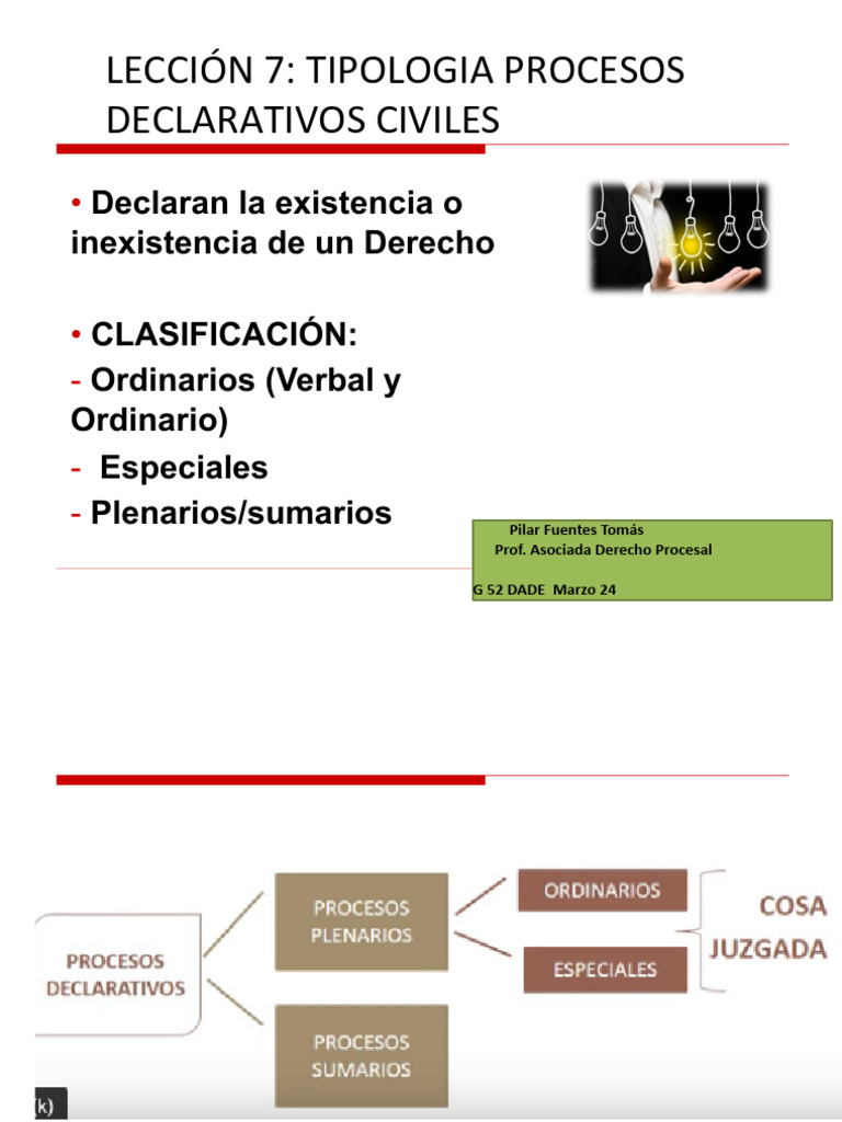 Lección 7 Tipologia Procesos Declarativos | PDF | Demanda judicial | Justicia