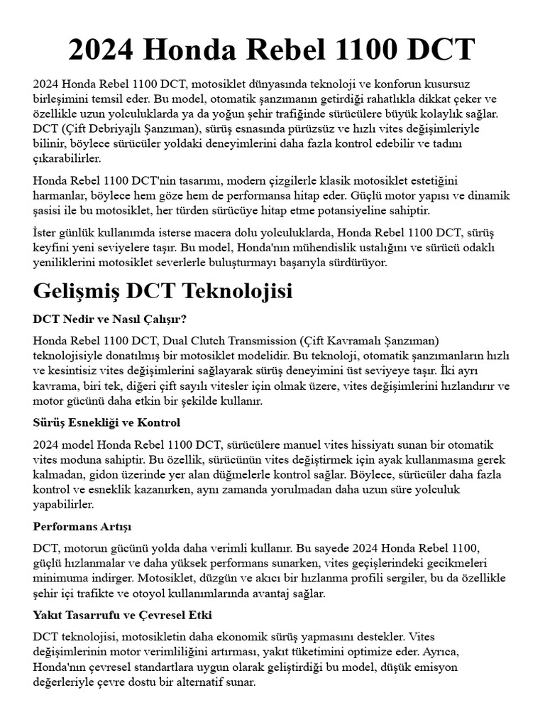 2024 Honda Rebel 1100 DCT | PDF