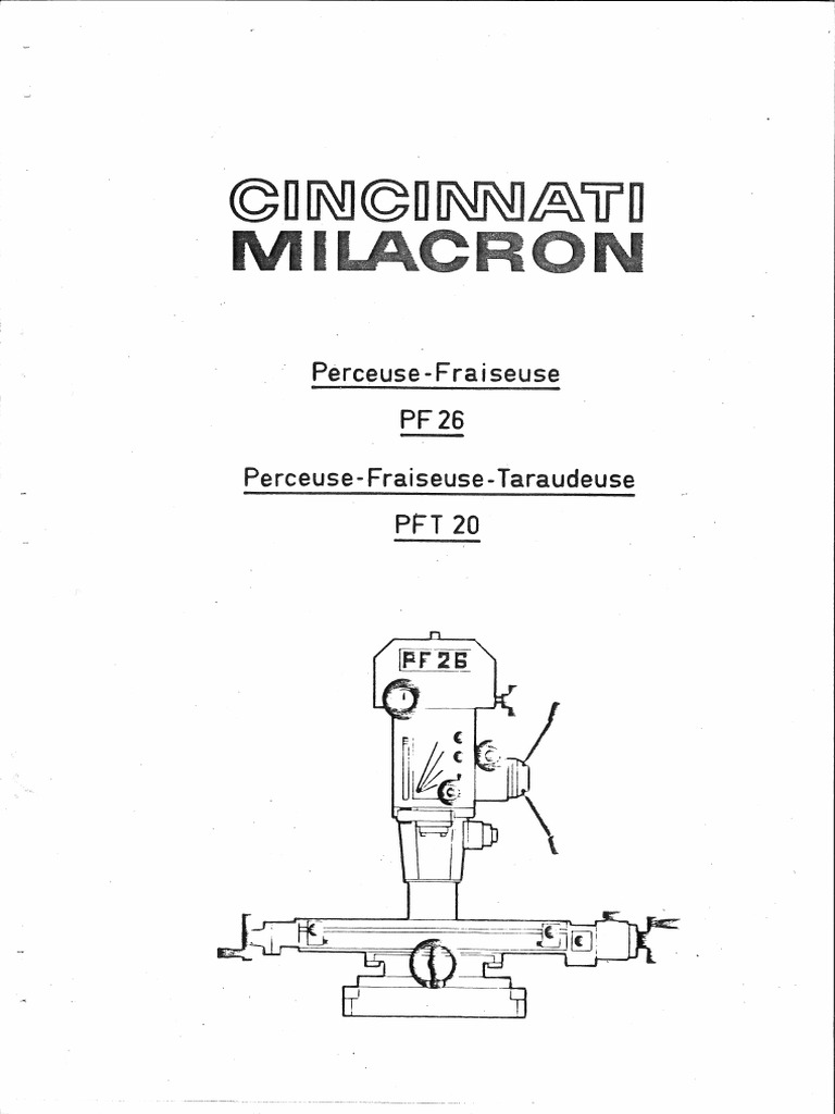 Cincinnati PF26 PFT20 Complet | PDF
