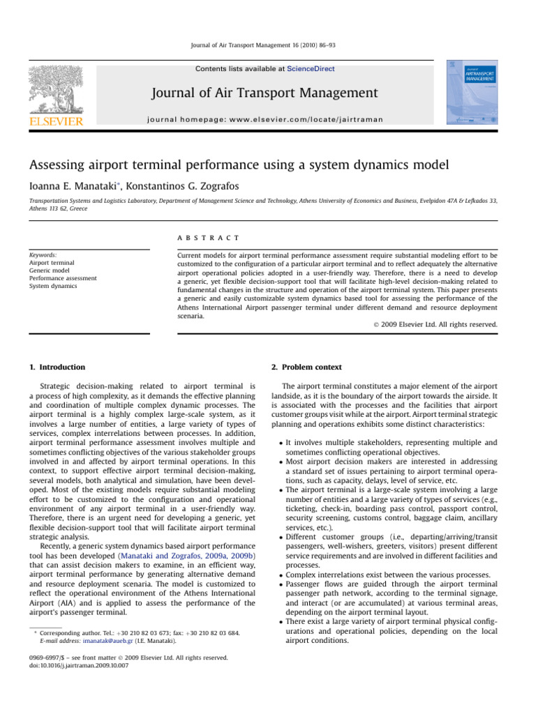 Terminal Performance Using System Dynamics Model | Download Free PDF | Airport | Simulation