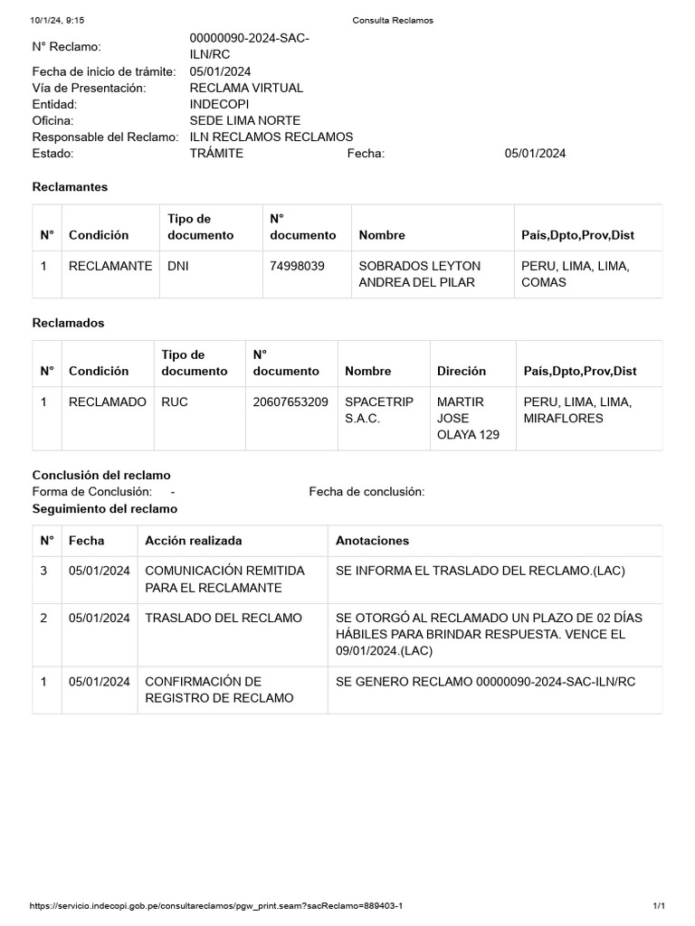 Consulta Reclamos - 00090 - 2024 | PDF