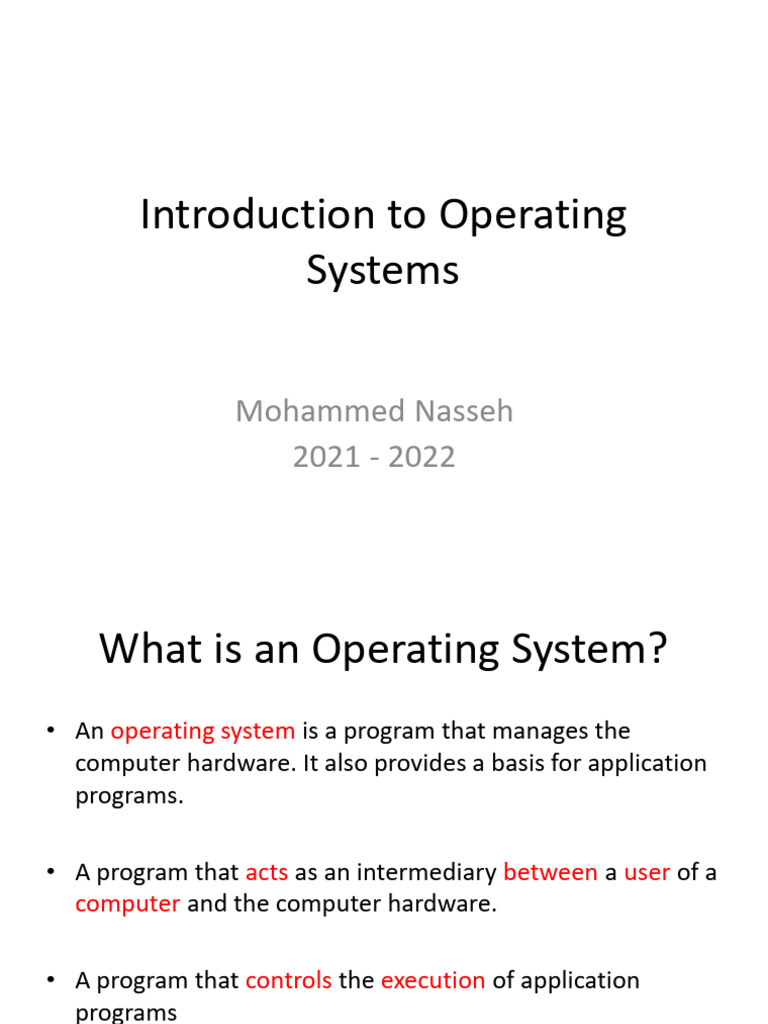 OS Lecture 1 | PDF | Operating System | Booting