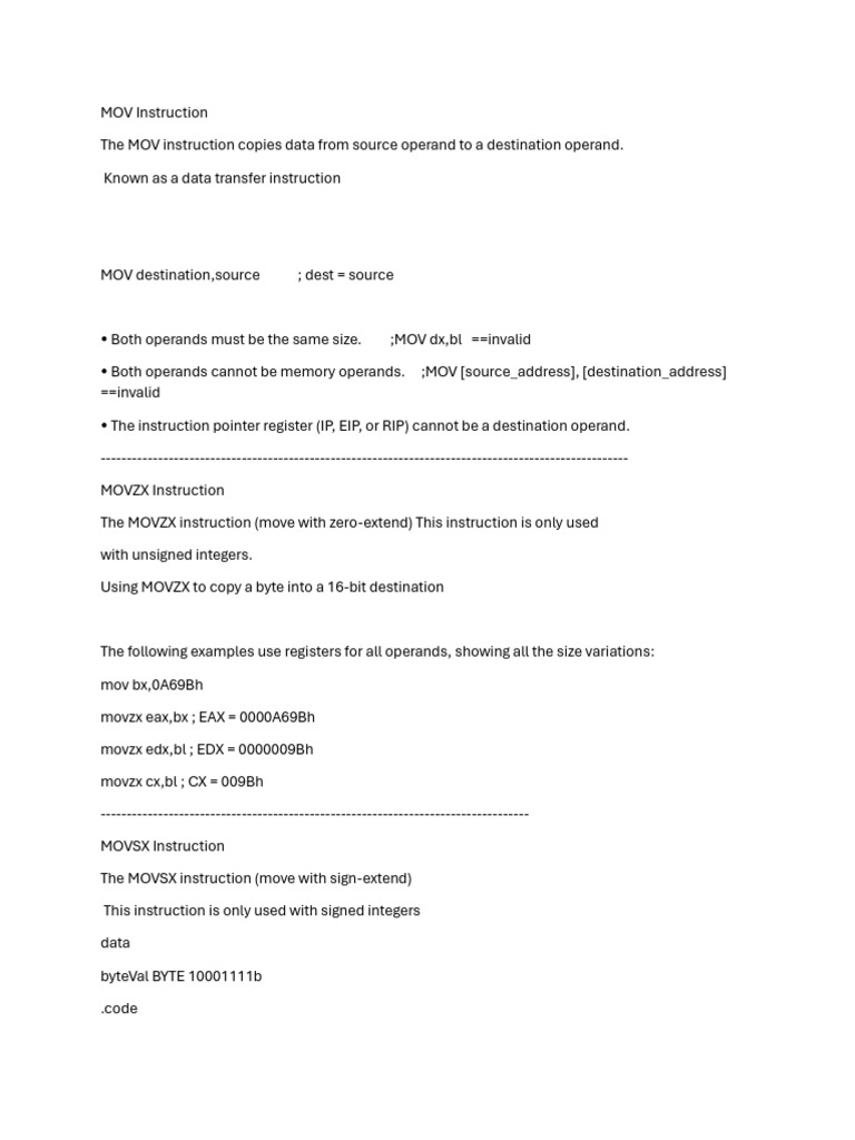 Instructions Notes | PDF | Computer Science | Computer Architecture