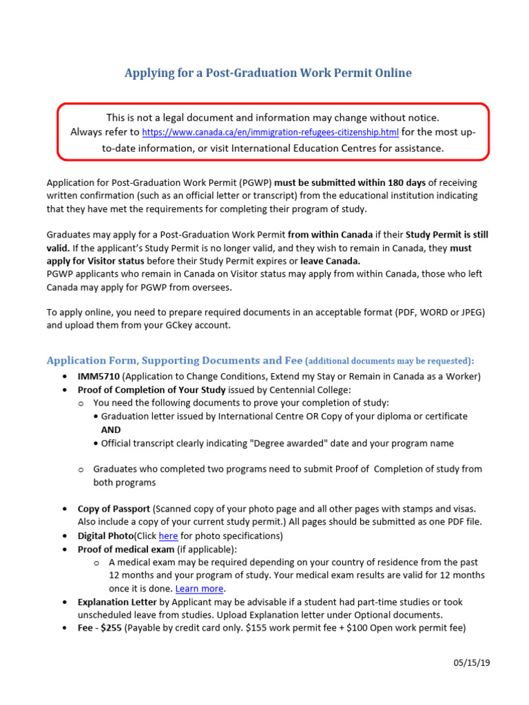 Applying for a Post-Graduation Work Permit Online | PDF | Postgraduate ...
