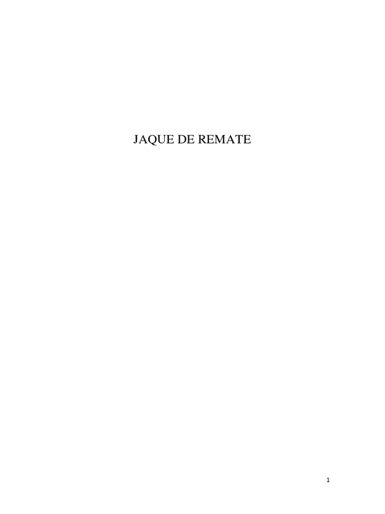 Jaque de Remate | PDF | Ajedrez | Juegos de mesa tradicionales