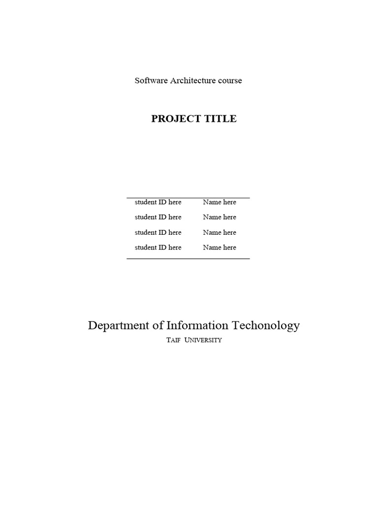Software Architecture PROJECT TEMPLATE | PDF | Software Engineering | Systems Thinking