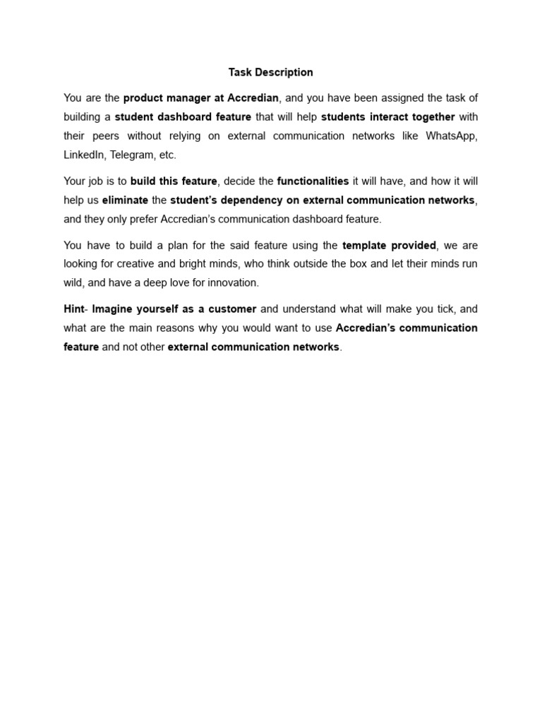 Task Description.docx | PDF