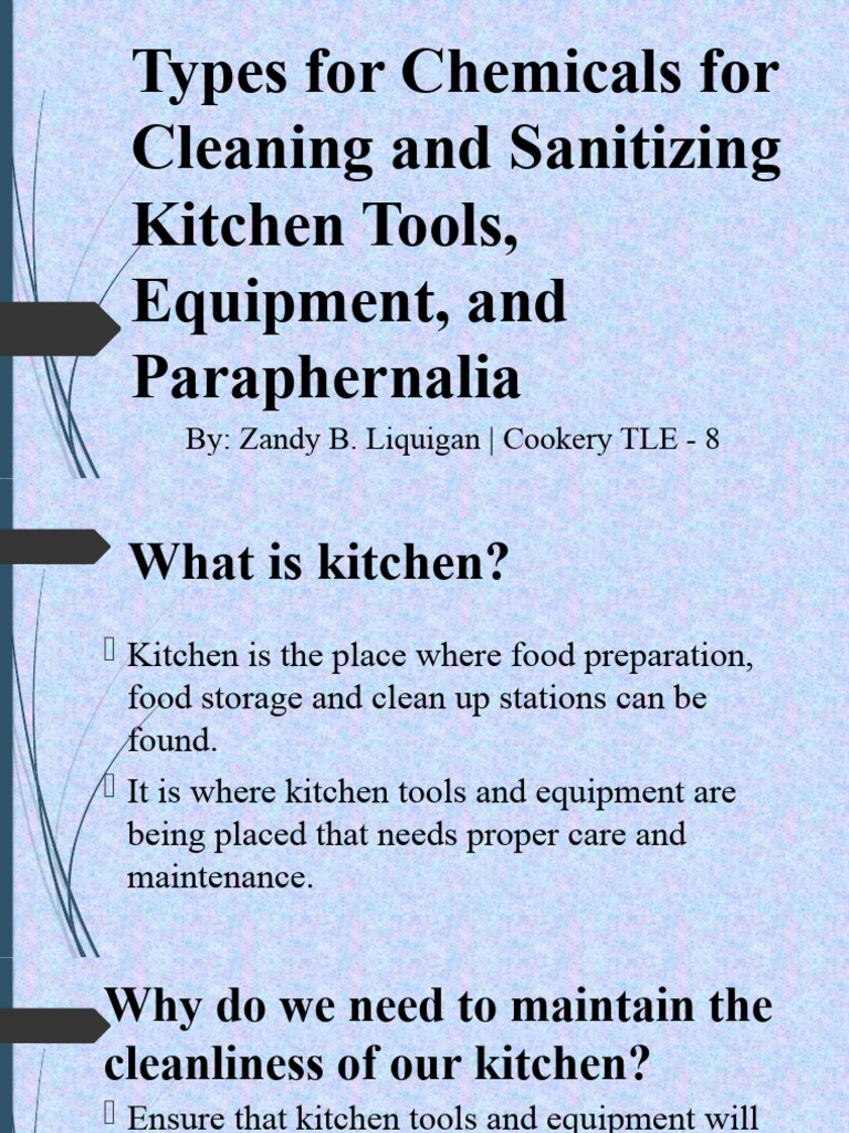 Types For Chemicals For Cleaning and Sanitizing Kitchen | PDF ...