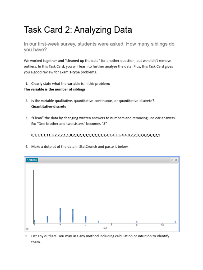 Task Card 2_ Analyzing Data | PDF