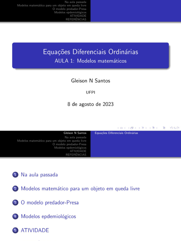 Aula 1 - EDO-PRIL slides comentados | PDF