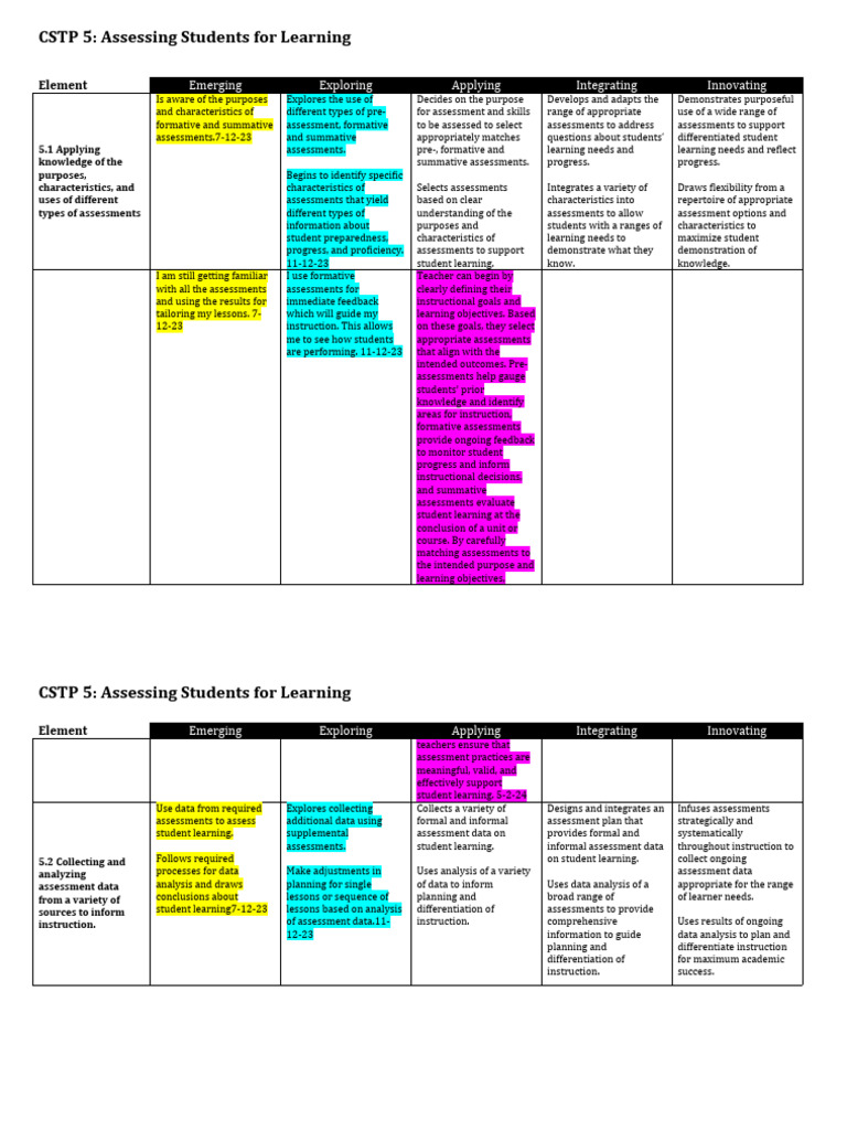 CSTP 5 Soukup Final | PDF | Educational Assessment | Differentiated ...