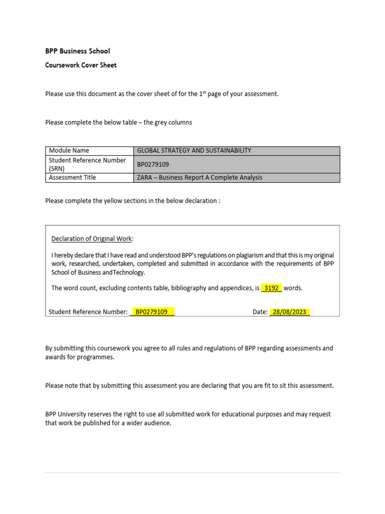 Business Report - ZARA Completed | PDF | Strategic Management | Supply ...