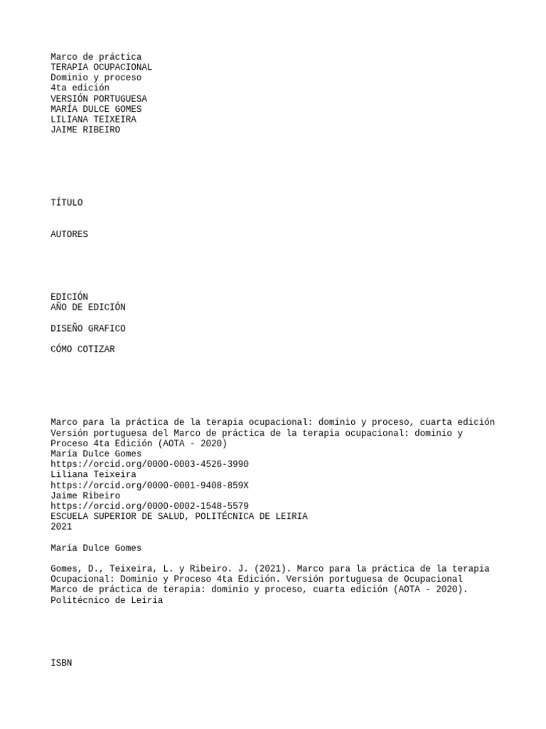 AOTA 2020 - Traduzida-Spanish | Descargar gratis PDF | Terapia ...