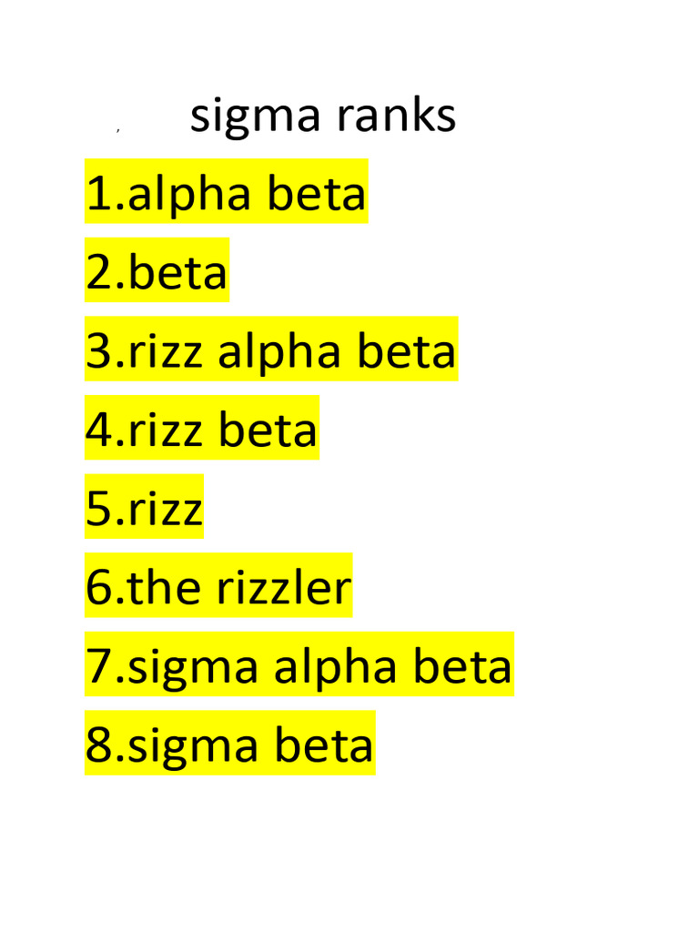 Sigma Ranks | PDF