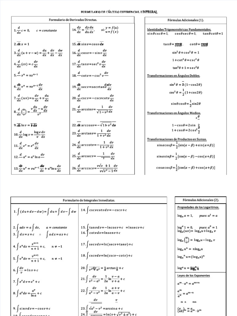 pdf-formulario-calculo-integral-y-diferencial_compress | PDF