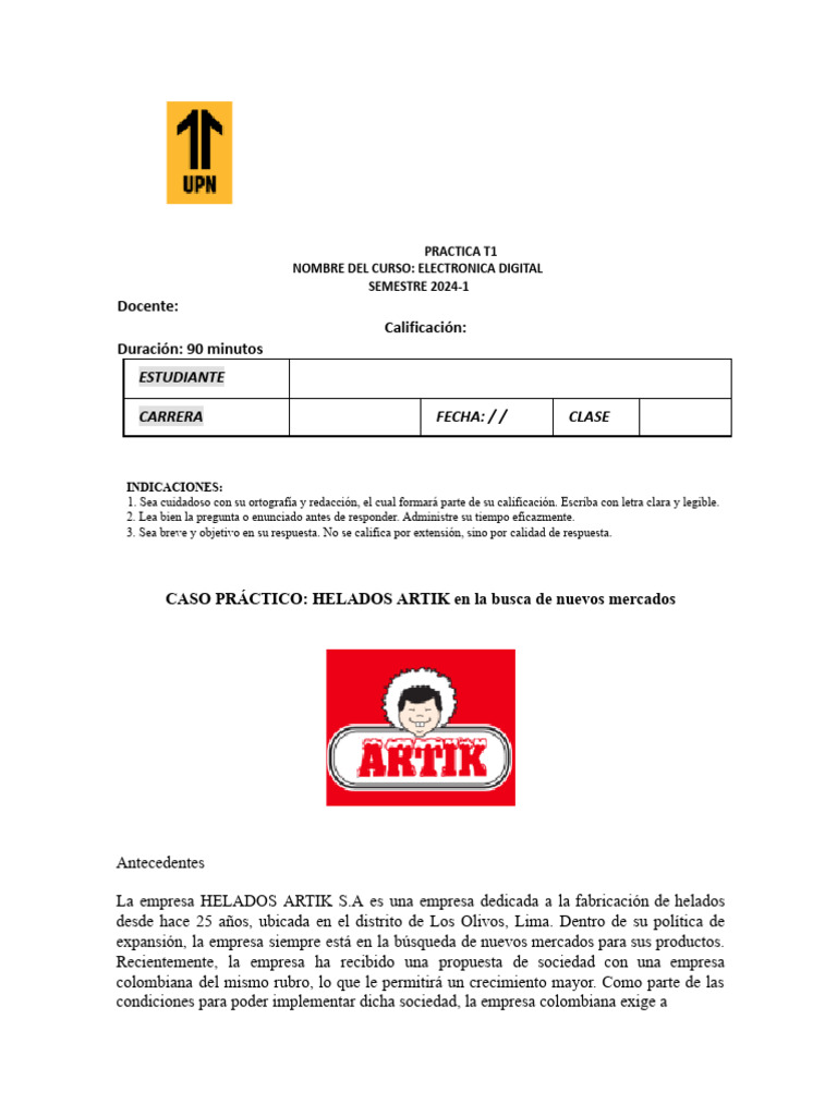 Docente: Calificación: Duración: 90 Minutos: Estudiante Carrera Fecha ...