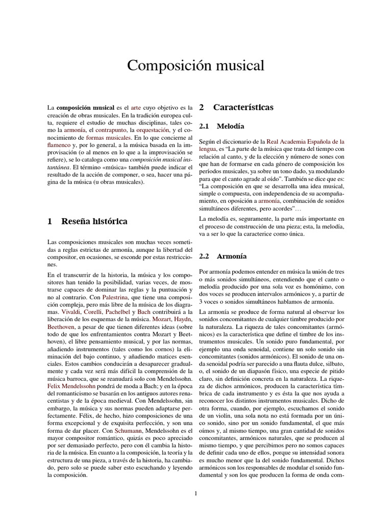 Fundamentos de la Composición Musical | PDF | Composiciones Musicales ...