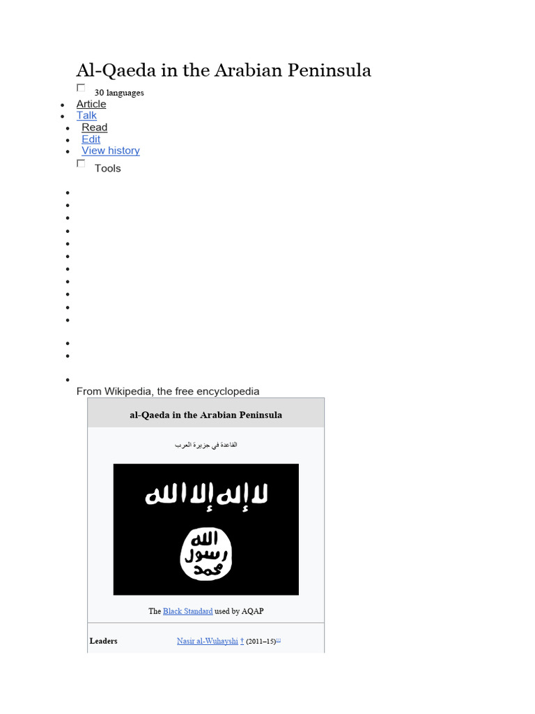 Al-Qaeda in The Arabian Peninsula: Article Read | Download Free PDF ...