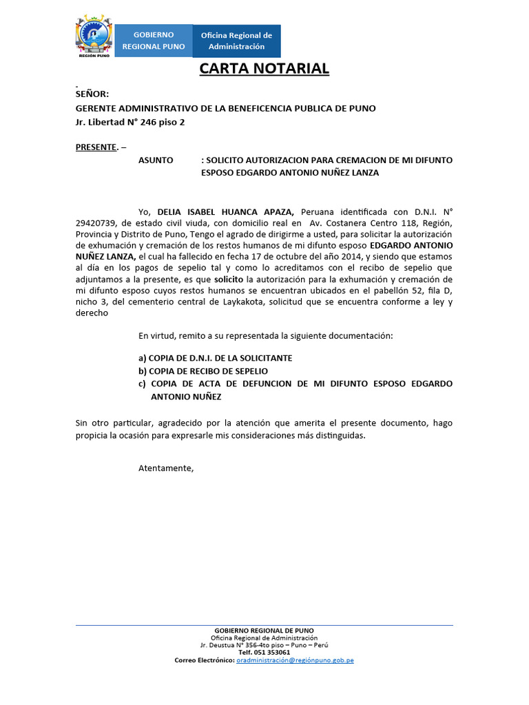 Solicitud de Cremación de Difunto | PDF